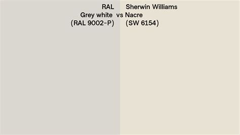 RAL Grey White RAL 9002 P Vs Sherwin Williams Nacre SW 6154 Side By
