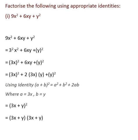 Factorise 9x2 6xy Y2 Brainly In