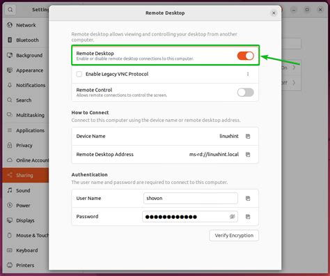 How Can I Enable Vnc As Remote Desktop In Ubuntu Ask Ubuntu