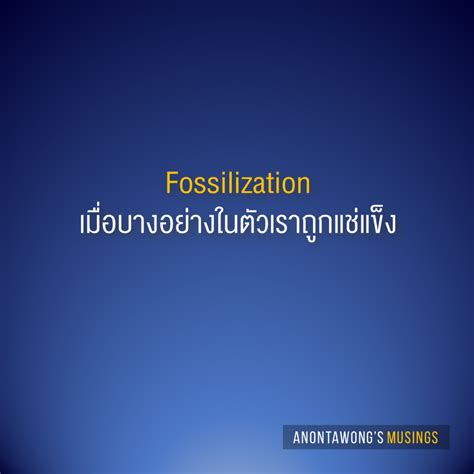 Fossilization เมื่อบางอย่างในตัวเราถูกแช่แข็ง Anontawongs Musings