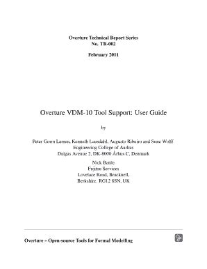 Fillable Online Overture VDM Tool Support User Guide Ftp Fax Email Print PdfFiller
