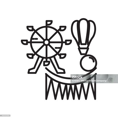 遊樂園圖示向量符號和符號在白色背景下被隔離 遊樂園徽標概念向量圖形及更多圖示圖片 圖示 垂直構圖 城堡 建築物 Istock