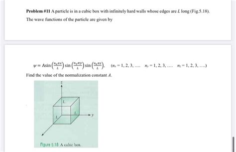 solved problem 11 a particle is in a cubic box with