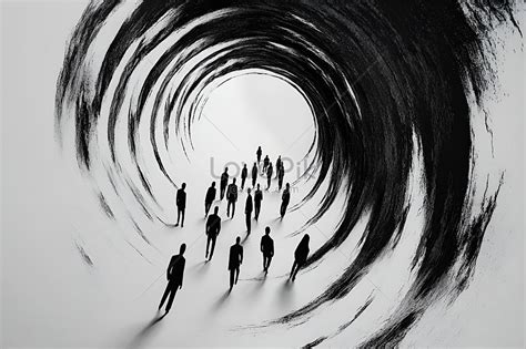 흑인과 백인 추상 군중 걷기 일러스트 무료 다운로드 Lovepik