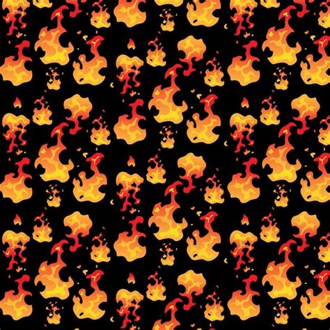 Premium Vector Flame Fire Seamless Flat Pattern Background Icon