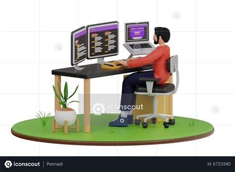 Developed Code In Computer 3d Illustration Free Download Business 3d Illustrations Iconscout