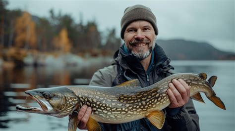 Premium Photo Joyful Angler With Fresh Catch