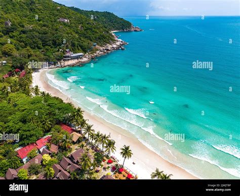 Aerial View Of Haad Rin Beach Or Hat Rin In Ko Pha Ngan Thailand Stock
