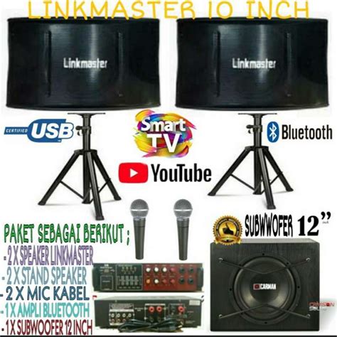 Promo Paket Karaoke Set Linkmaster 10 In Subwoofer 12 In Karaoke