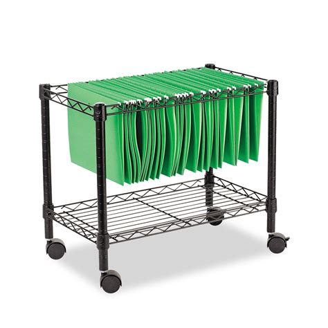 Alera Single Tier Rolling File Cart 24w X 14d X 21h Black
