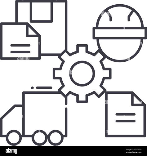 Order Processing Concept Icon Linear Isolated Illustration Thin Line