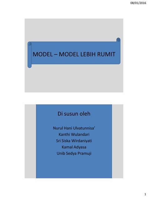 Pdf Model Model Lebih Rumit · Model Nonlinear Yang Secara Instrinsik