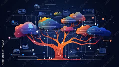 Crm Cloud Computing Concept Crm Erp 8k High Quality Illustration