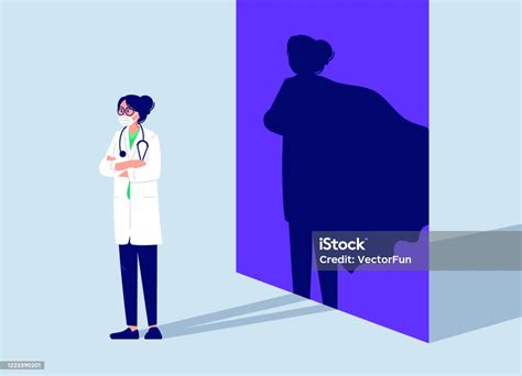 백색 의료 얼굴 마스크에서 여성 의사가 바이러스에 맞서 싸운다 웹 디자인 모자에 영웅 병원 노동자 코로나 바이러스와 싸우는