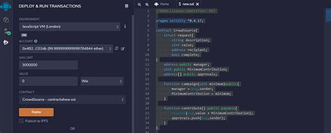 Crowdfunding Smart Contract Using Solidity
