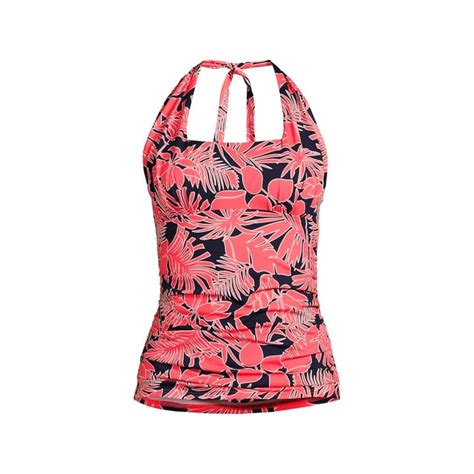 Lands End Womens Chlorine Resistant Square Neck Halter Tankini