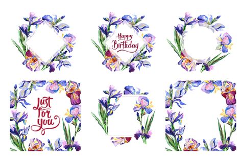 Blue Irises PNG Watercolor Flowers Set By MyStocks TheHungryJPEG