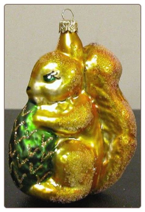 Squirrel Blown Glass Ornament