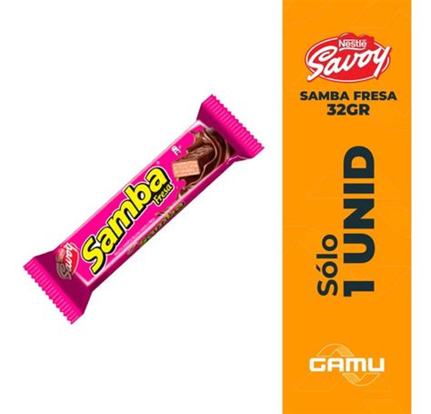 Savoy Samba Fresa 32 Gramos Waffer 1 Unid Cuotas Sin Interés