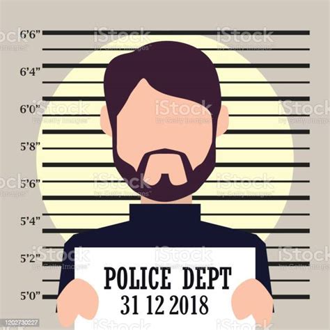 센티미터 규모의 배경과 머그샷 범죄 라인 벡터 일러스트레이션 Police Line Up에 대한 스톡 벡터 아트 및 기타 이미지