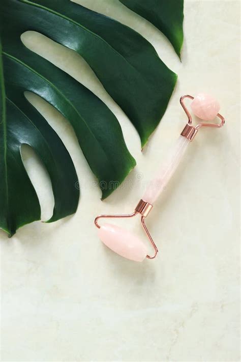 Facial Massage Roller With Two Rose Quartz Heads Facial Beauty Massage