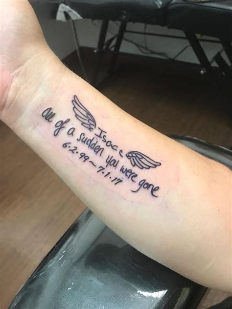 Remembrance Tattoo For My Little Brother His Name Is In His Actual Handwriting Memorial
