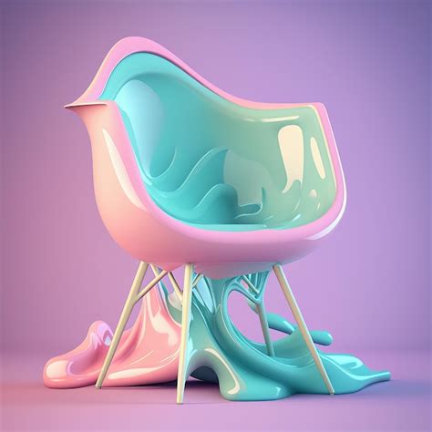 Premium Ai Image Pastel Plastic Chair At Pastel Background