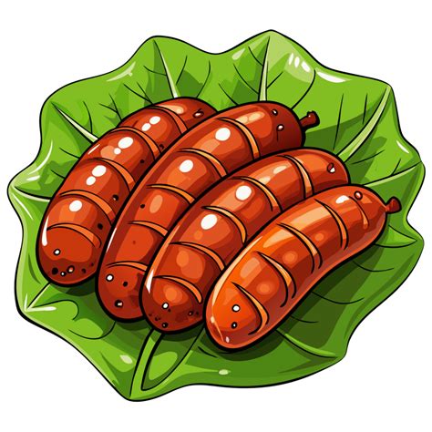 Grilled Sausage Food Cartoon Clip 47757147 Png