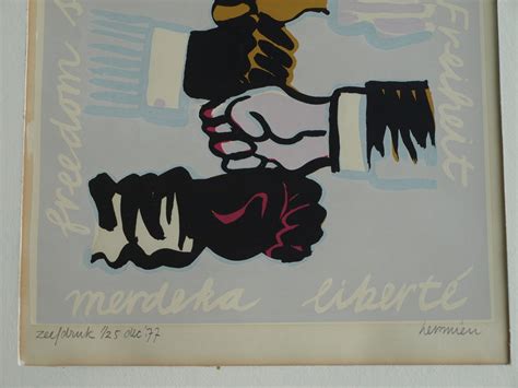 Hermien Van Herpt Zeefdruk Libertad Gesigneerd And Ingelijst 1977 Verkocht Kunstveiling Nl