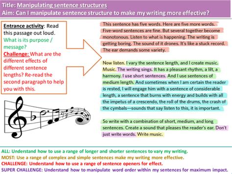 Manipulating Structure And Punctuation For Creative Writing Teaching