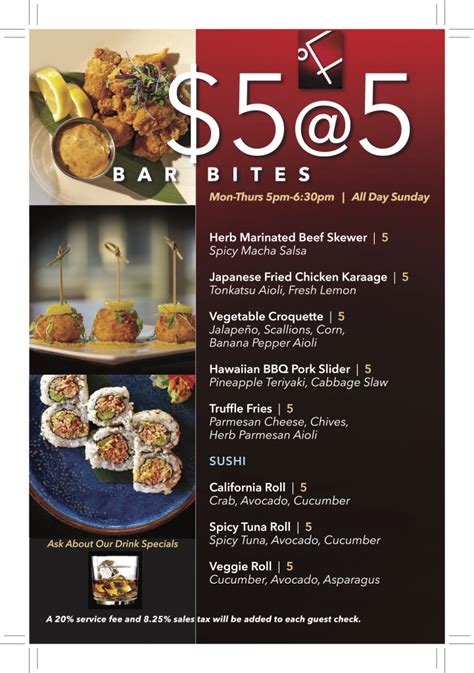 Fahrenheit Charlotte Menus