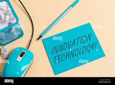 Writing Note Showing Innovation Technology Business Concept For New