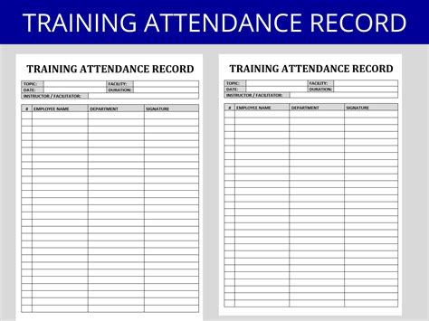 Training Form Template