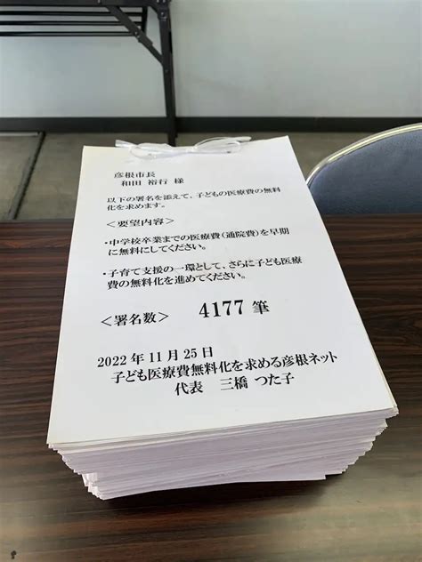 第一次署名提出・要請 子ども医療費無料化を And