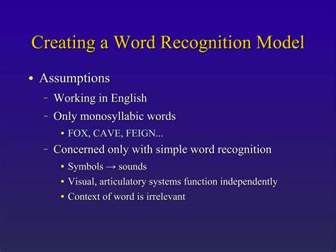 Word Recognition Models Pdf
