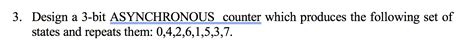 Solved Design A Bit Asynchronous Counter Which Produces Chegg