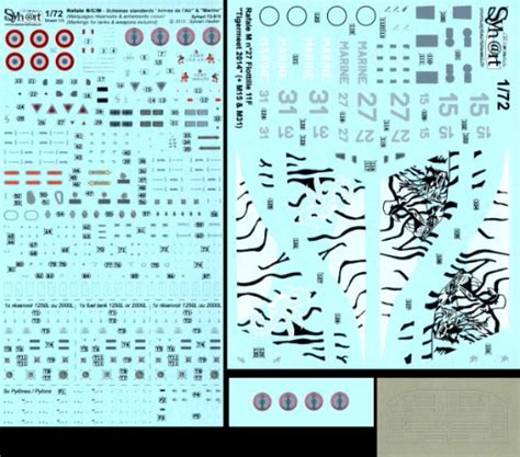 Rafale M 27 Flottille 11f Tigermeet 2014 M15 And M31 Syhart Decal 72 079