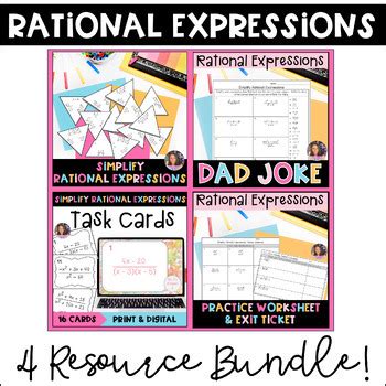 BUNDLE Simplify Rational Expressions Activities By Algebra Star TPT