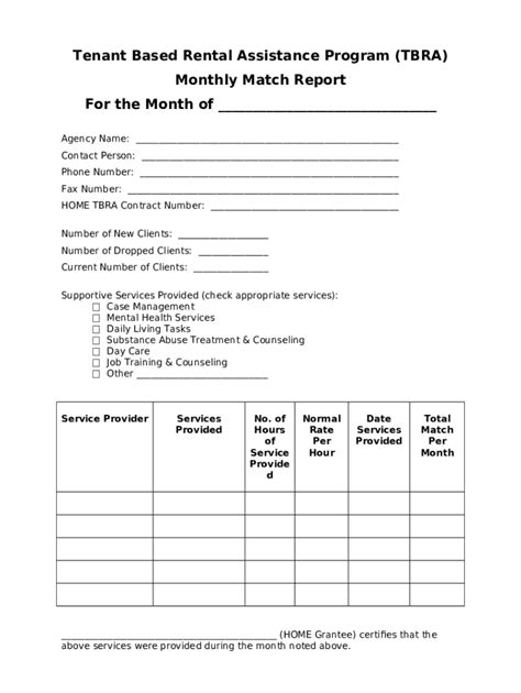 Home Tenant Based Rental Assistance Program Tbra Doc Template Pdffiller