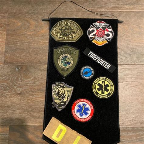 Patch Display Hook And Loop Patch Holder 10”x20” Patch And Enamel Pin