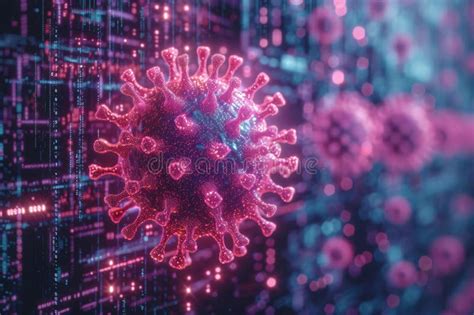 Computer Virus In Digital Background Cyber Attack Information Leak