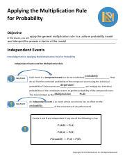 Guided Notes Applying The Multiplication Rule Pdf Applying The