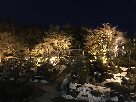 夜の庭園の様子｜スタッフブログ「ふじさん日和」｜富士山の見える温泉旅館。富士山温泉ホテル鐘山苑公式hp
