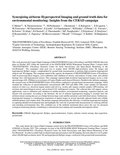 Pdf Synergizing Airborne Hyperspectral Imaging And Ground Truth Data