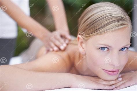 Face Woman In Portrait And Back Massage At Spa With Holistic Treatment