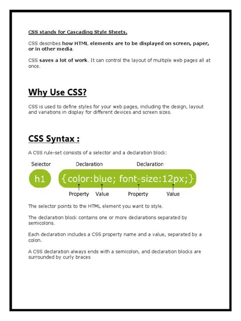7html Css Pdf Cascading Style Sheets Html