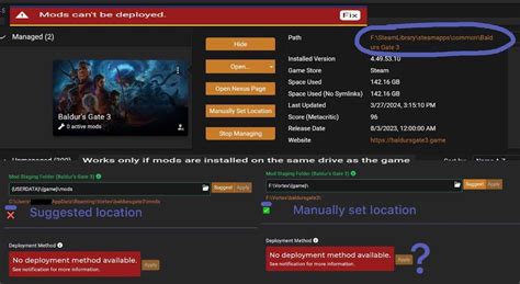 Unable To Deploy Mods Mods Cant Be Deployed No Deployment Method Available Vortex