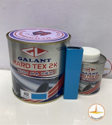 Sơn sắt mạ kẽm không cần lót, nhanh khô Hard Tex 2k Galant màu xanh Sky ...