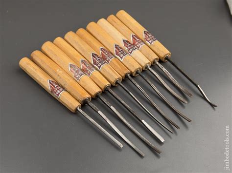 Ten Dastra Fine Detail Gouges With Decals 88802 Jim Bode Tools