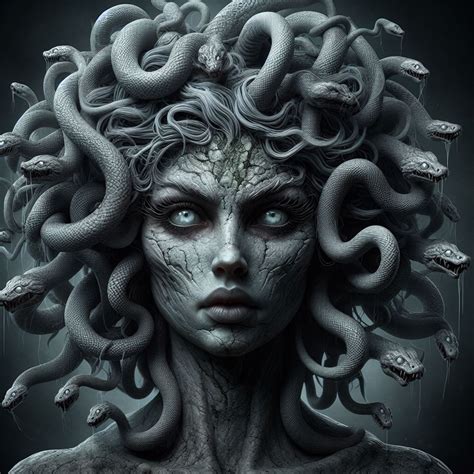The Medusa 🐍 Digital Art Design Medusa With Wings Medusa Full Body